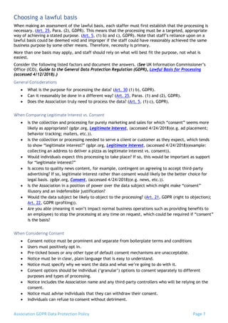 Example Association Internal GDPR Policy | PDF