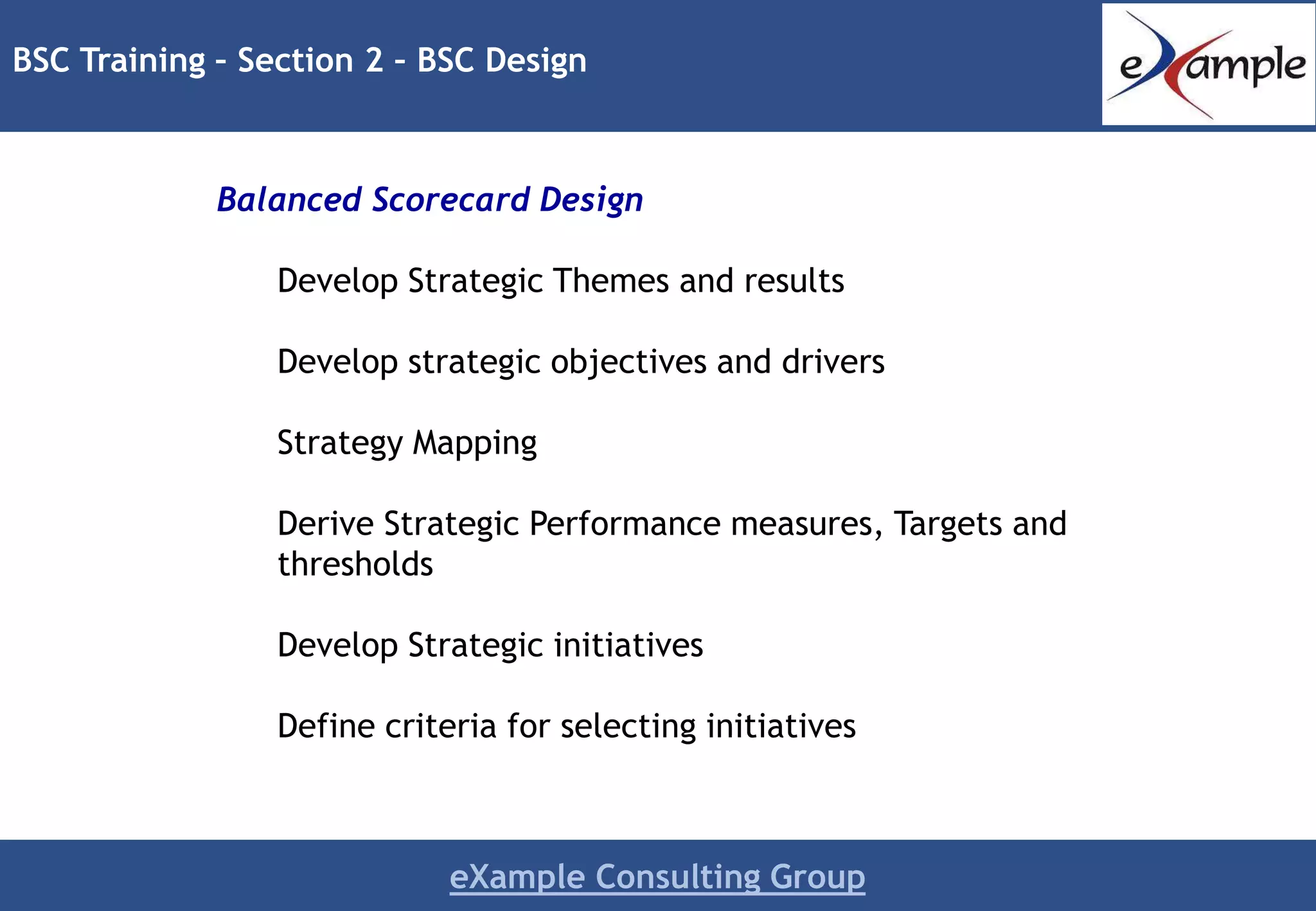 eXampleCG Balanced Scorecard Strategic Performance Management ...