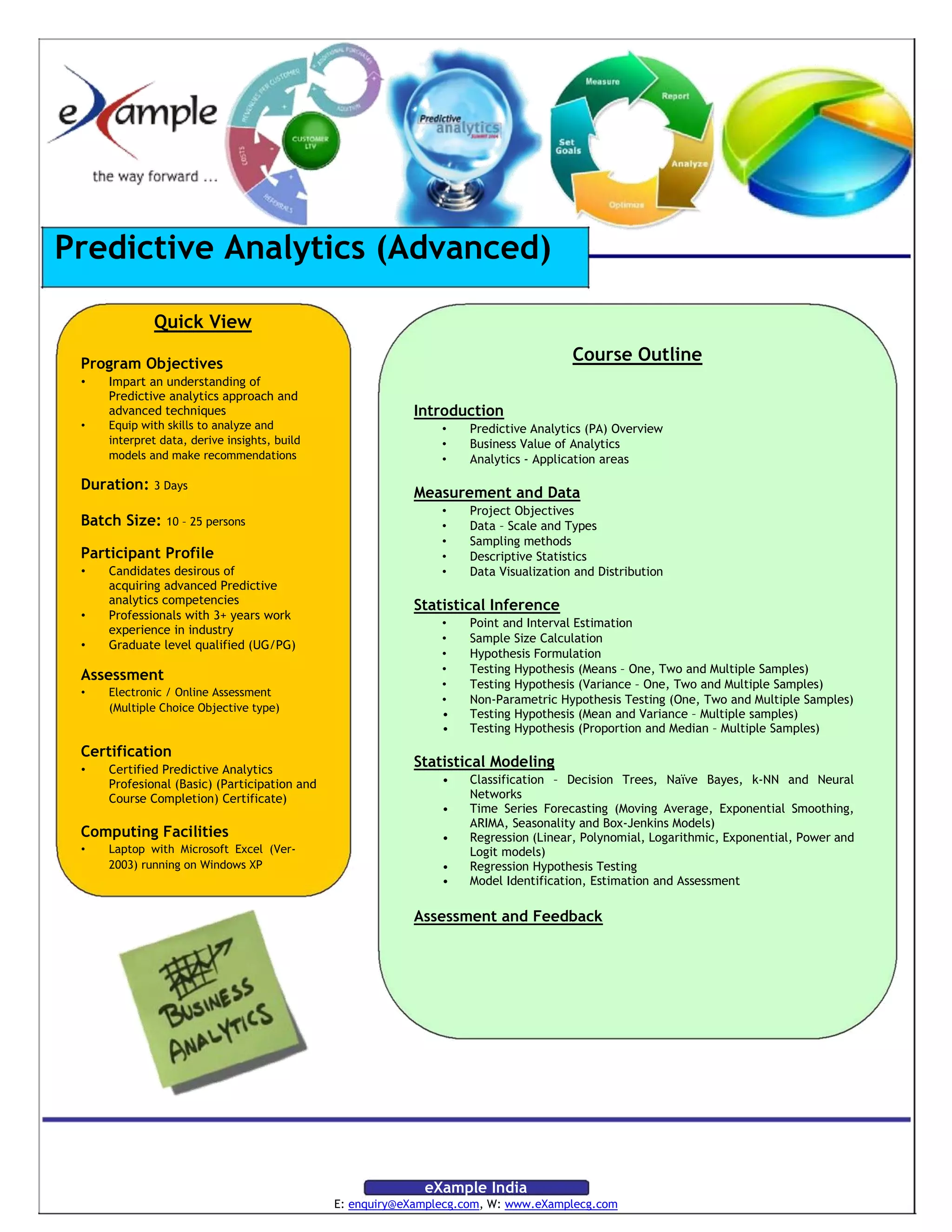 E xamplecg predictive_analytics_training_and_certification__advanced__brochure | PDF