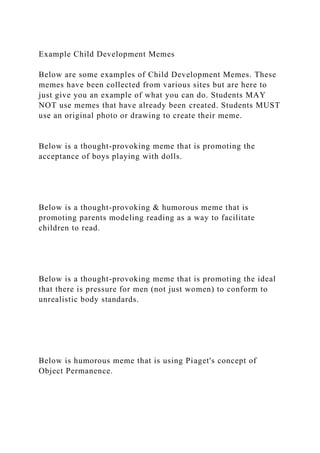 Example Child Development MemesBelow are some examples of Child .docx