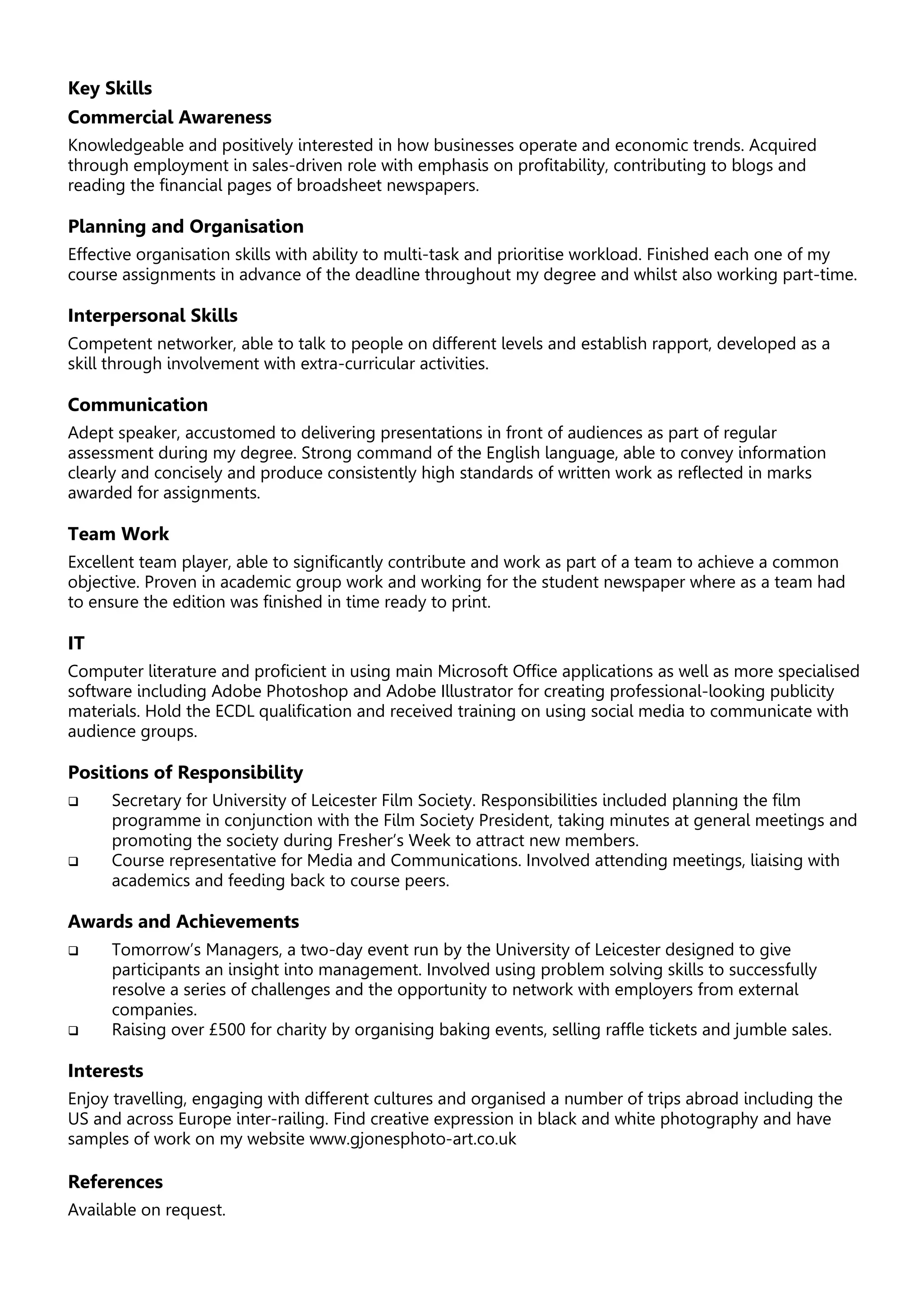 Example chronological CV | PDF
