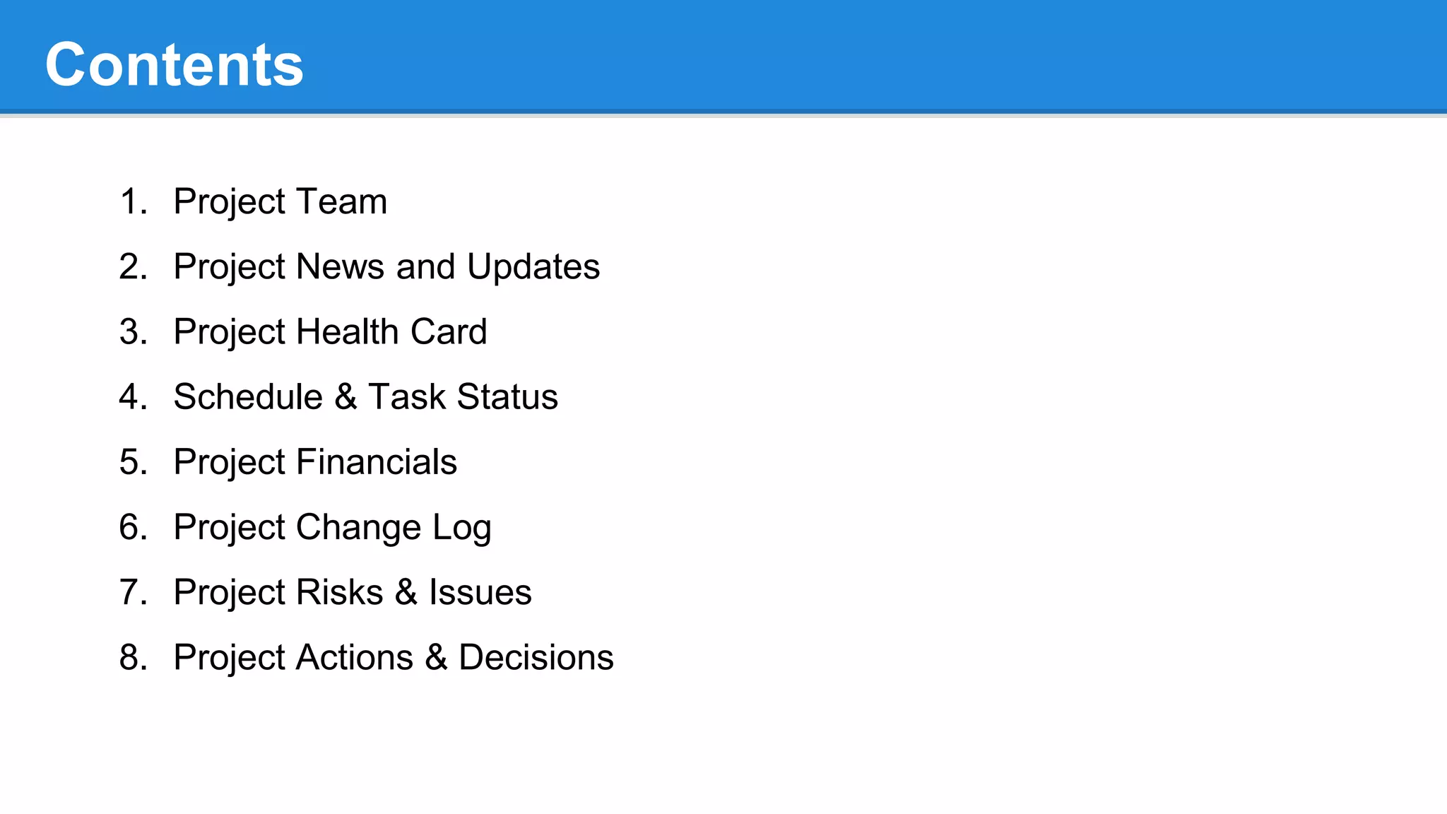 Detailed Project Status Report Template | PPTX