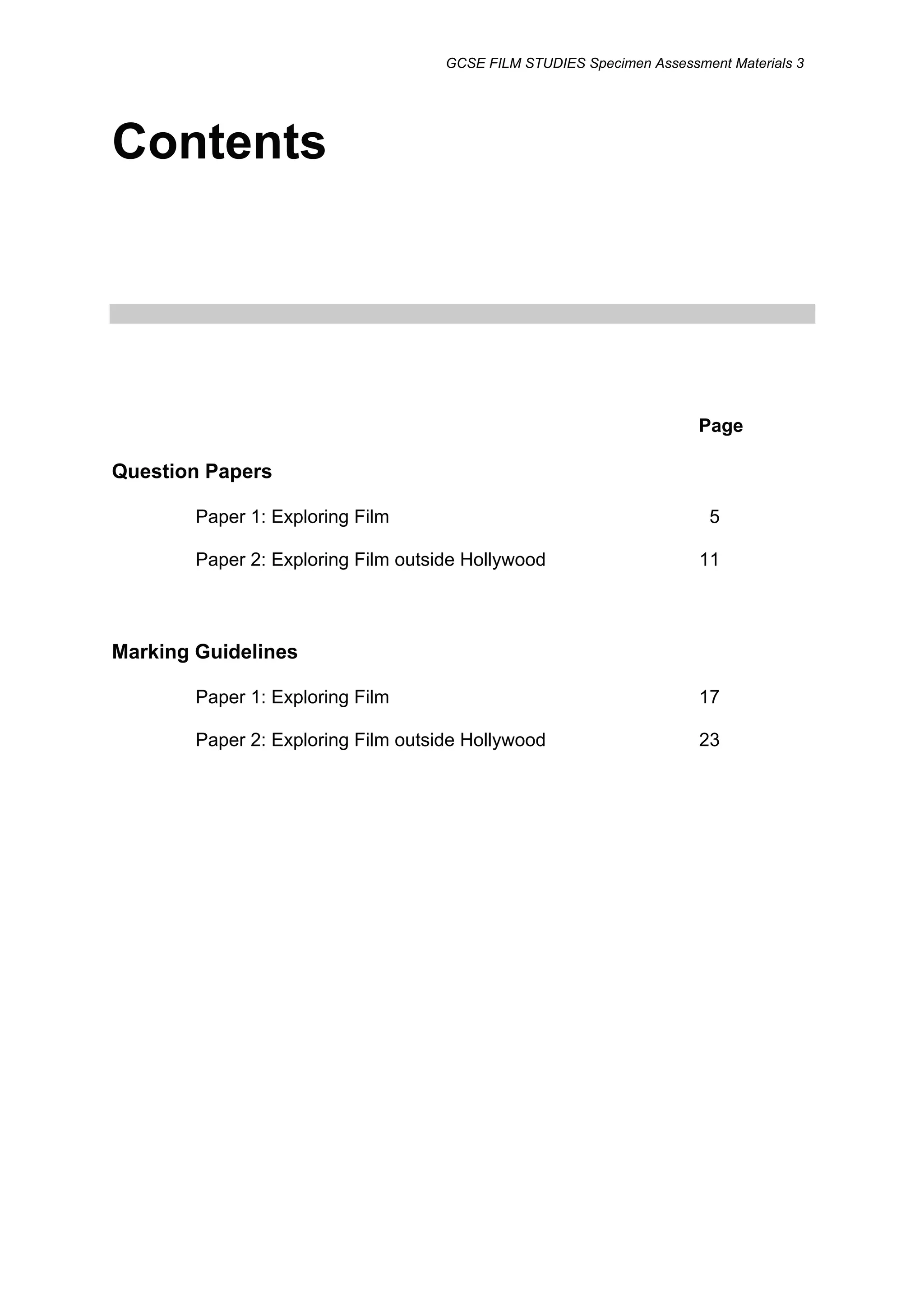 GCSE FILM STUDIES EXAMPLE PAPER | PDF