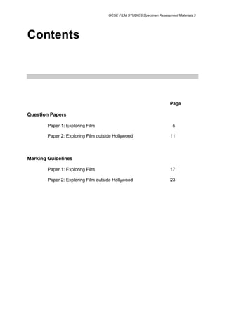 GCSE FILM STUDIES EXAMPLE PAPER | PDF
