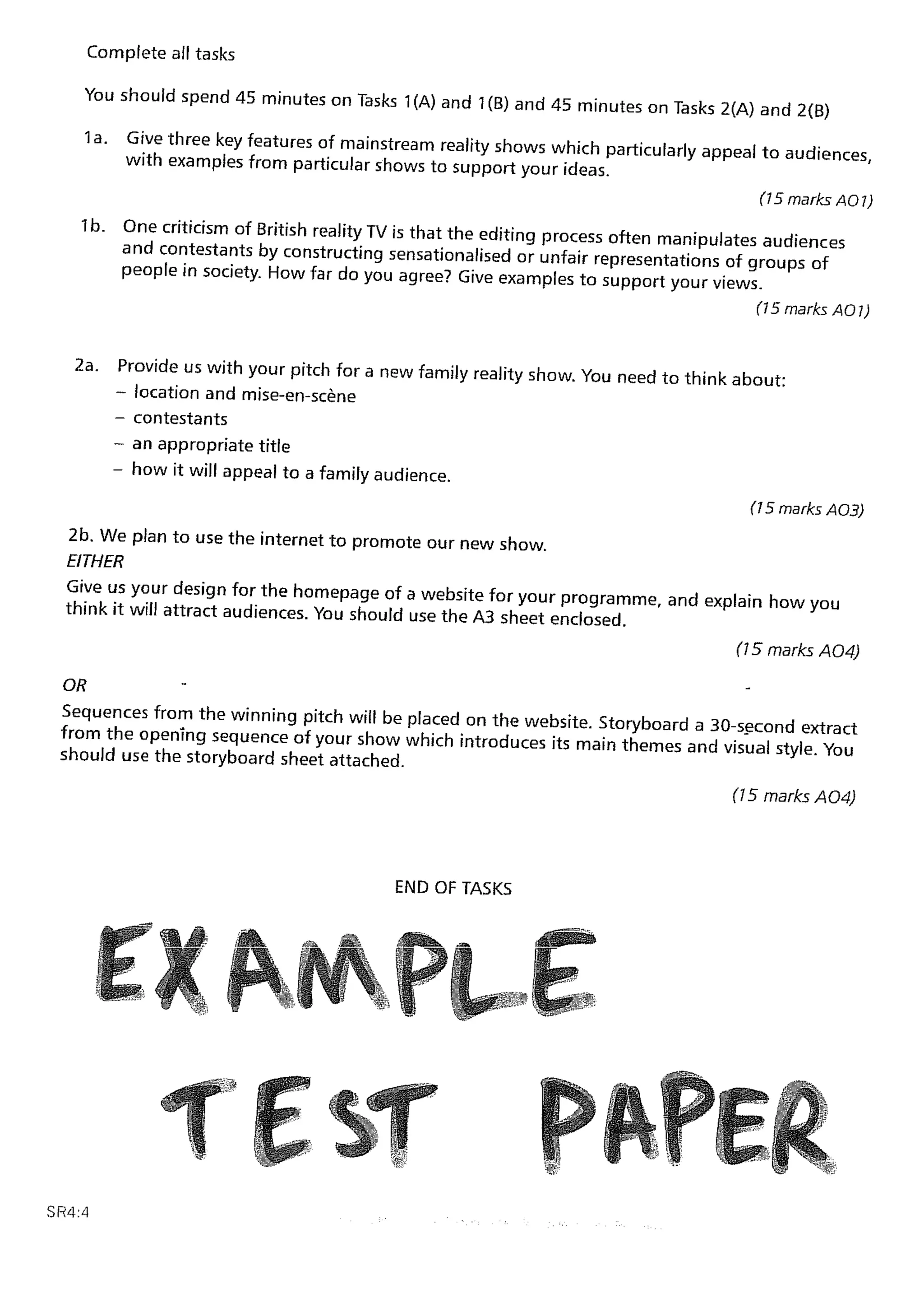 Example exam questions | PDF