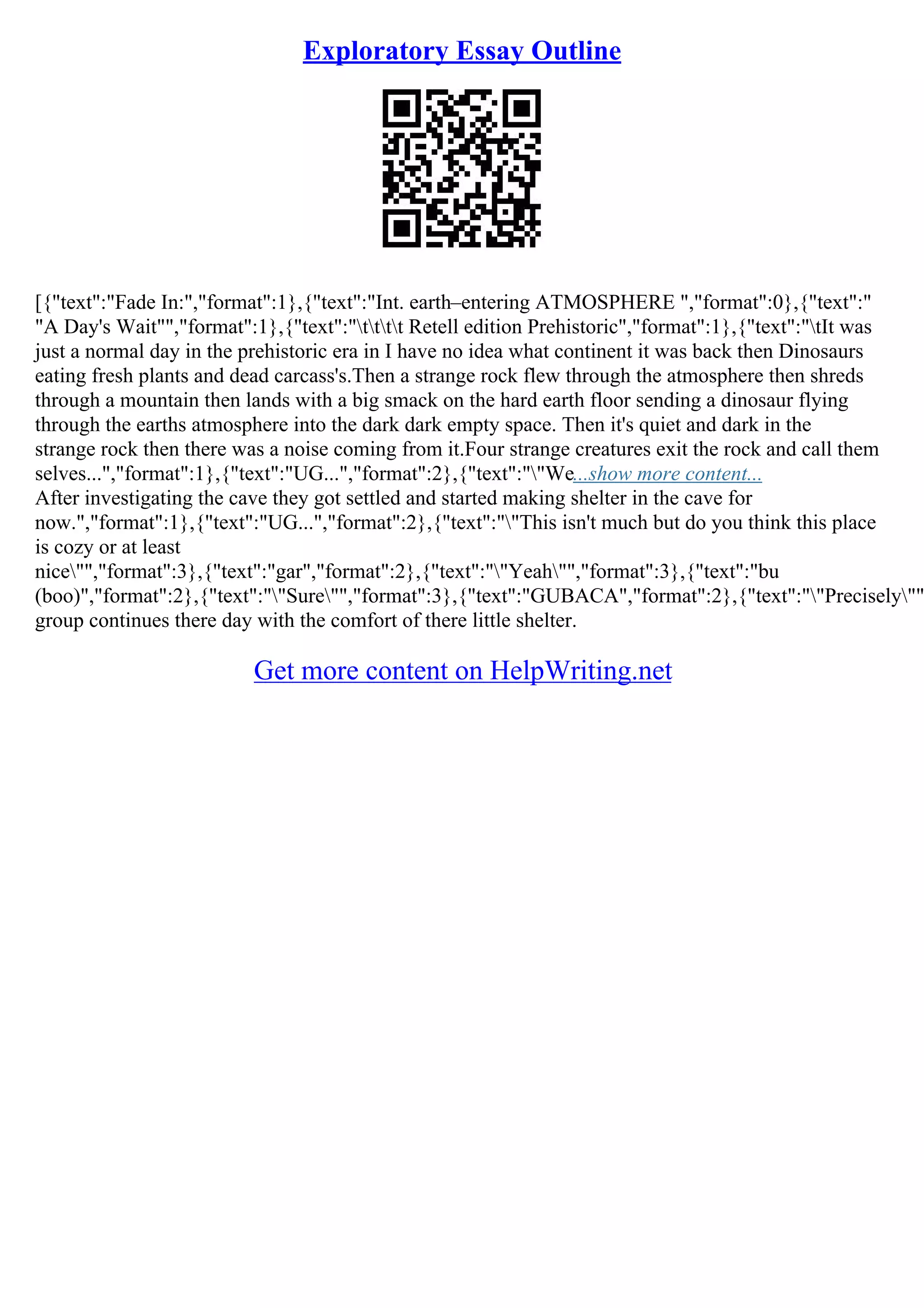 Example Exploratory Essay | PDF