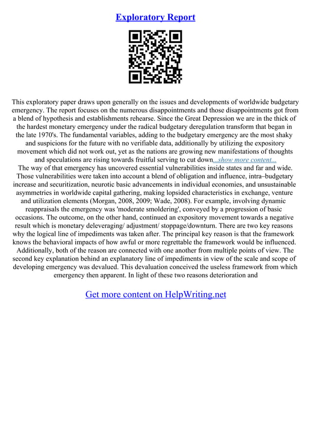 Example Exploratory Essay | PDF