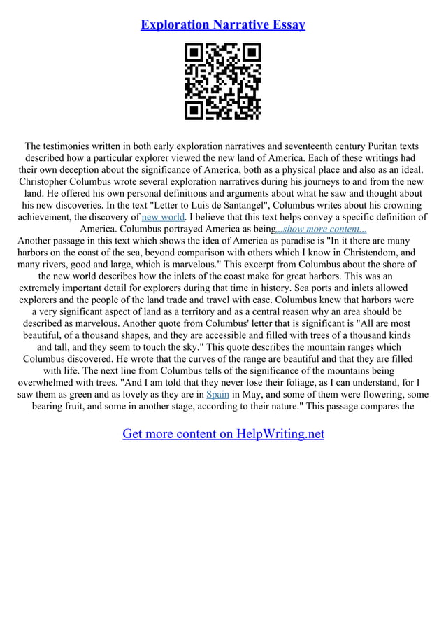 Example Exploratory Essay | PDF