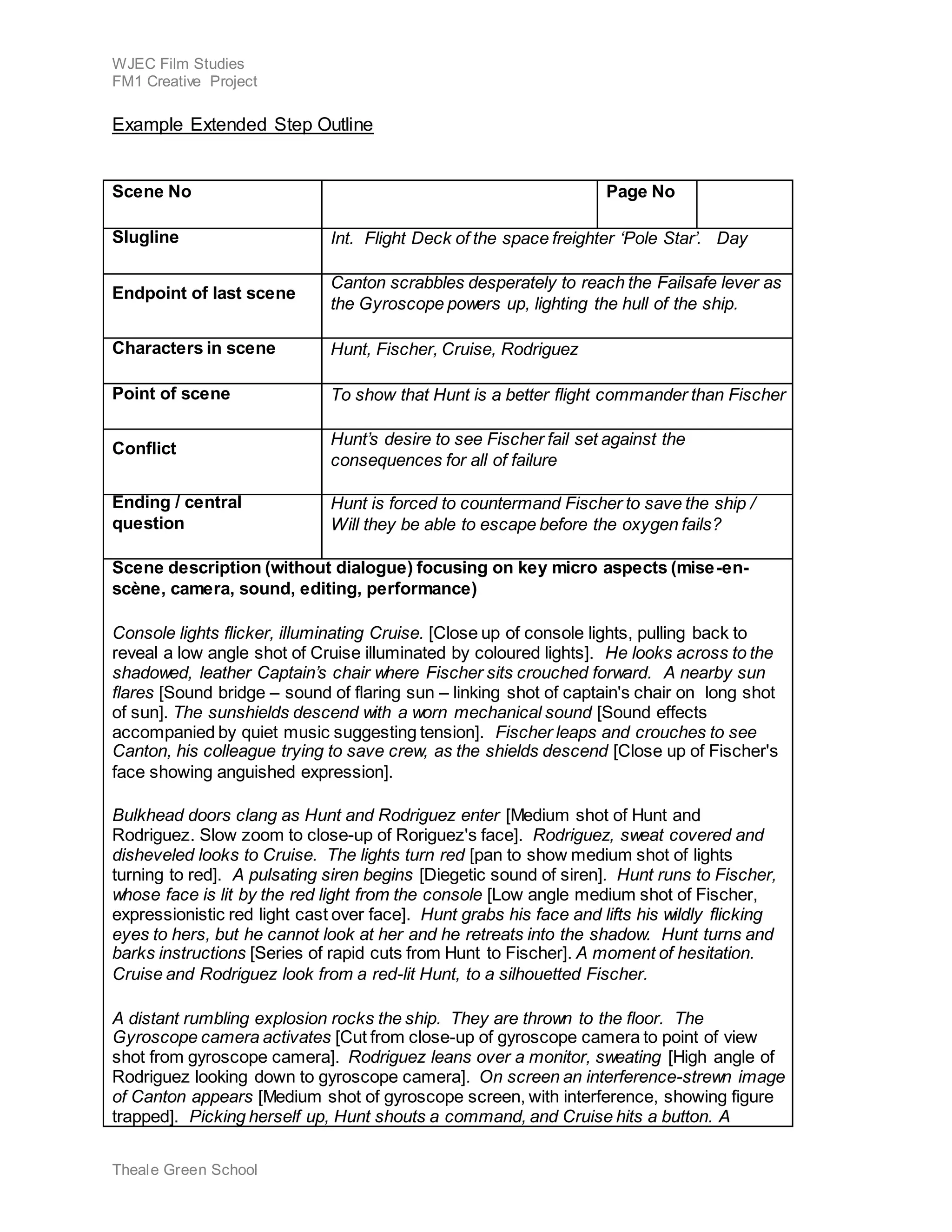 FM1 Creative Project Scene Outline | PDF