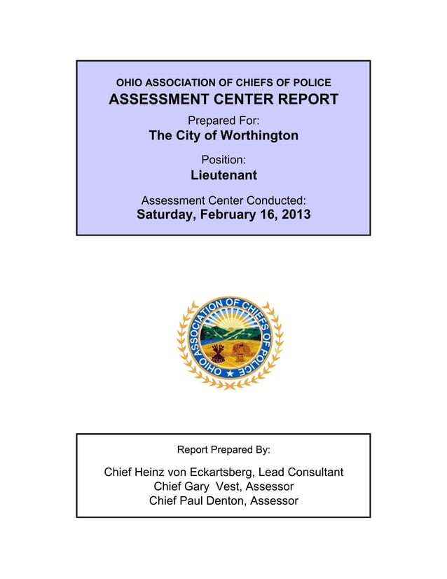 Final Report Assessment Center | PDF