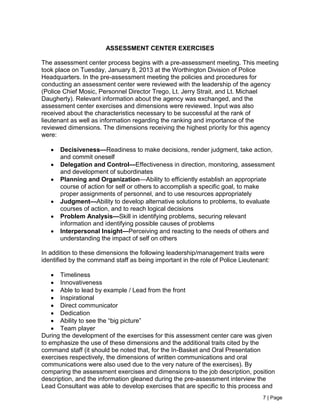 Final Report Assessment Center | PDF
