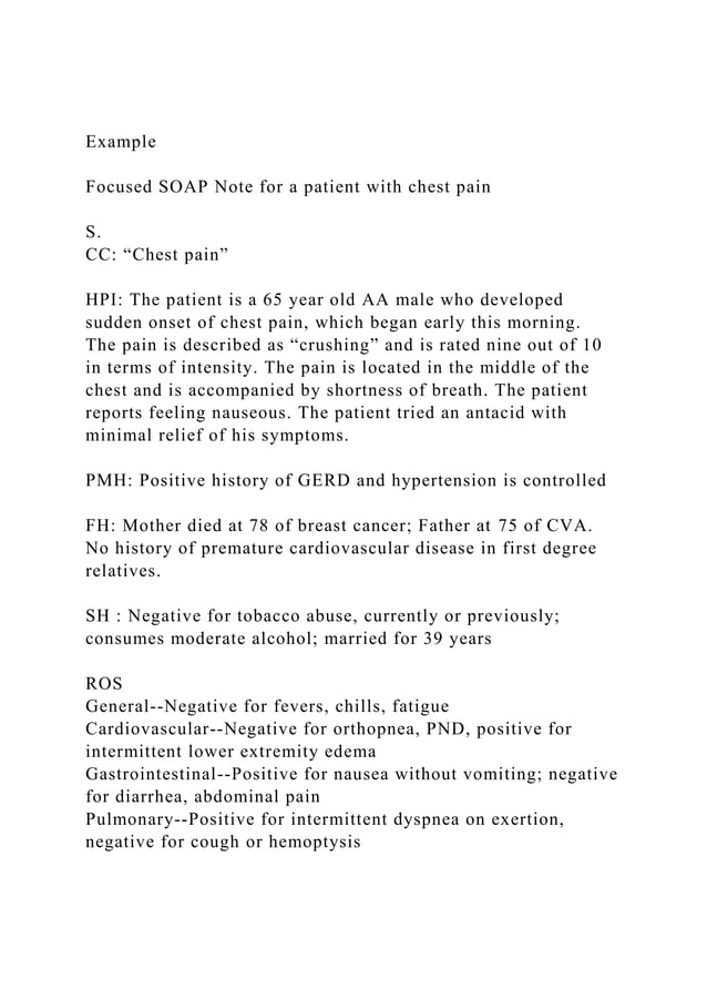 Example Focused SOAP Note for a patient with chest painS..docx