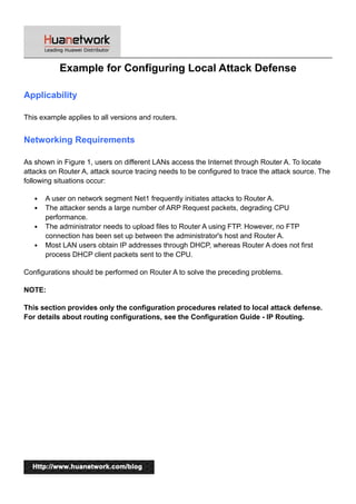 Example for configuring local attack defense | DOC