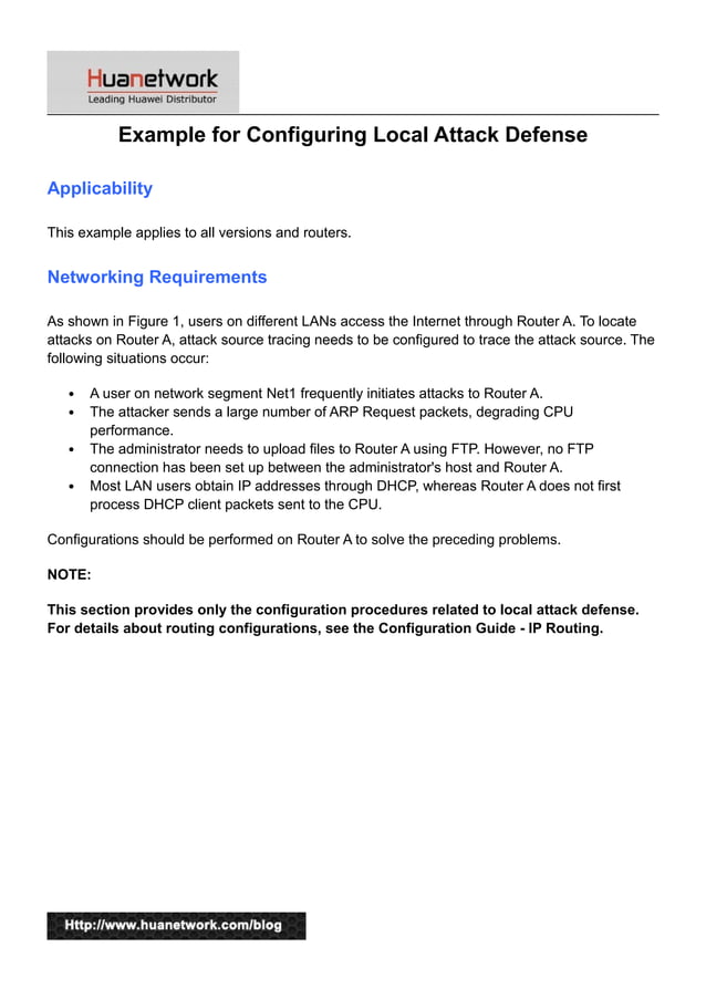 Example for configuring local attack defense | PDF