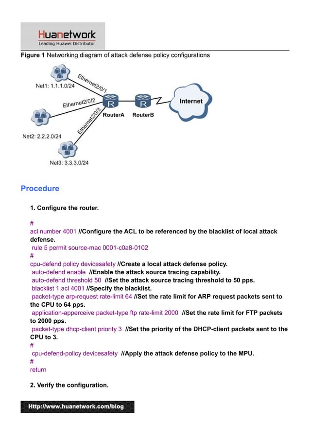 Example for configuring local attack defense | PDF