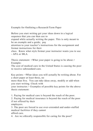Example for Outlining a ResearchTerm Paper Before you .docx