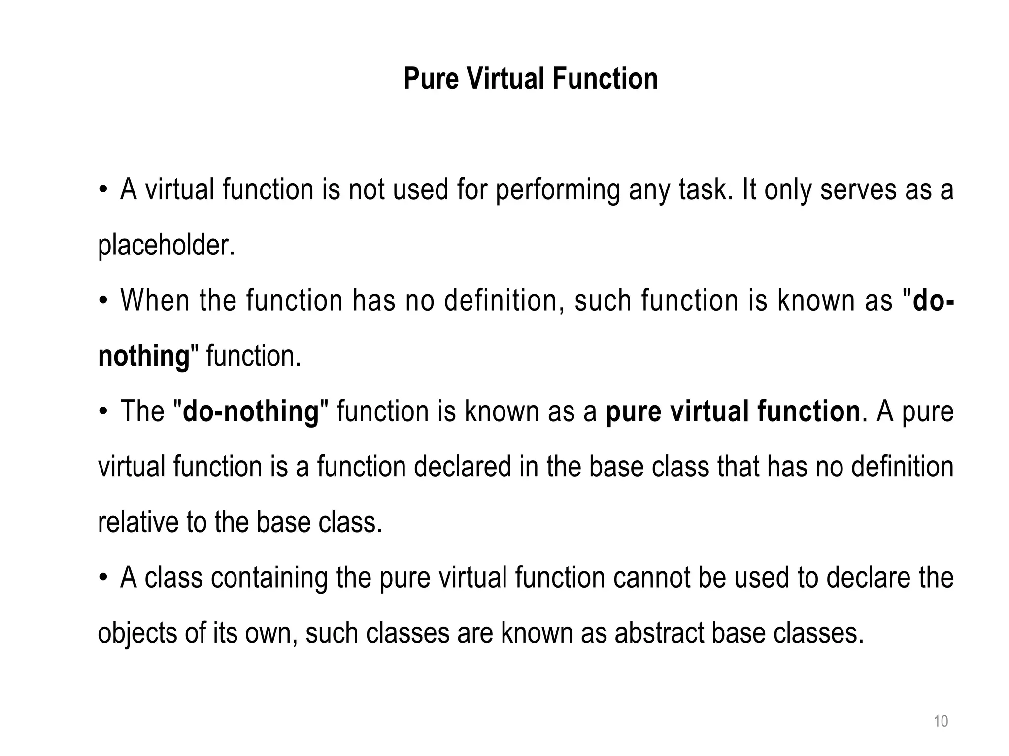 Example for Virtual and Pure Virtual function.pdf | Programming Languages | Computing