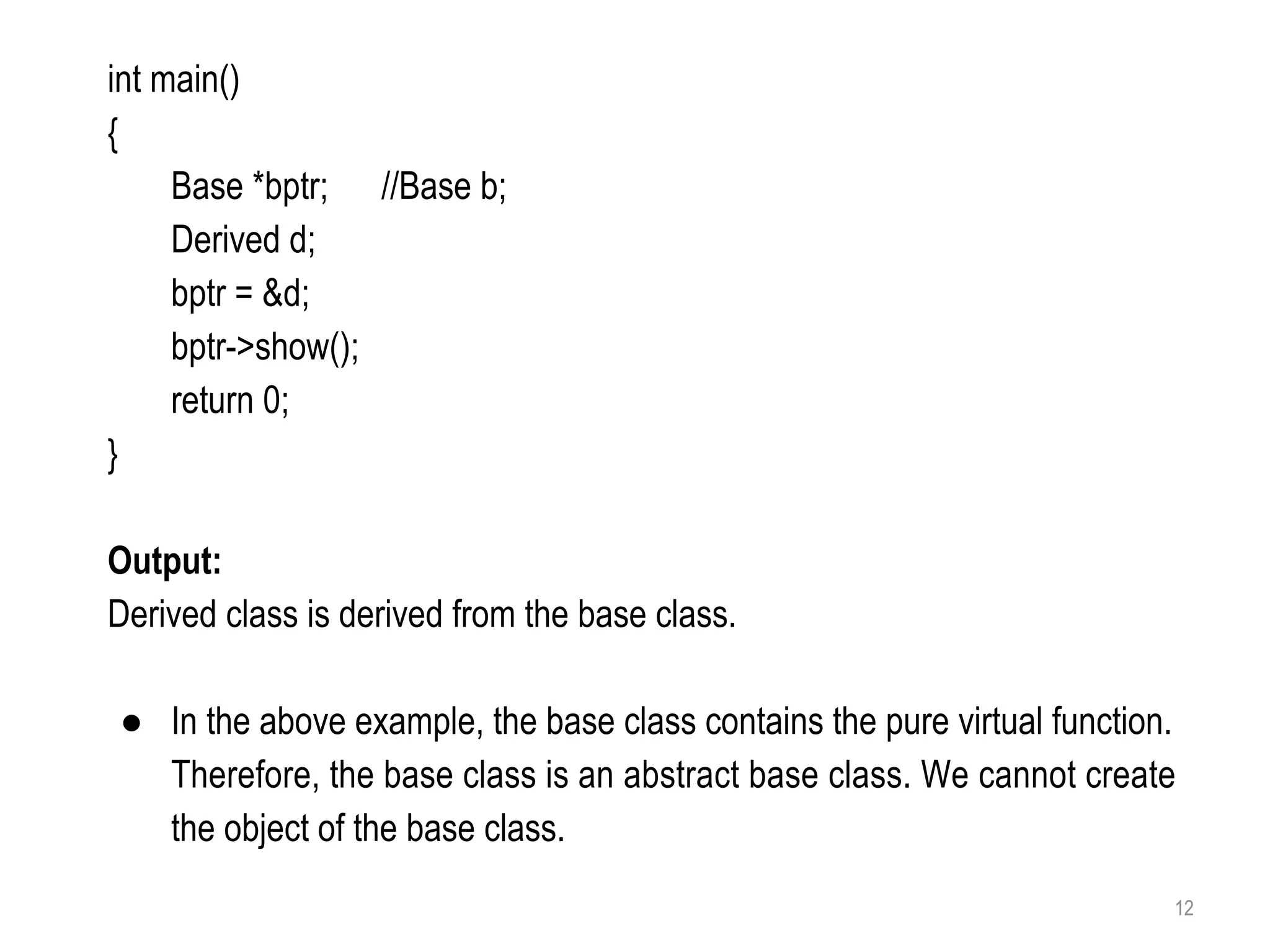 Example for Virtual and Pure Virtual function.pdf | Programming ...