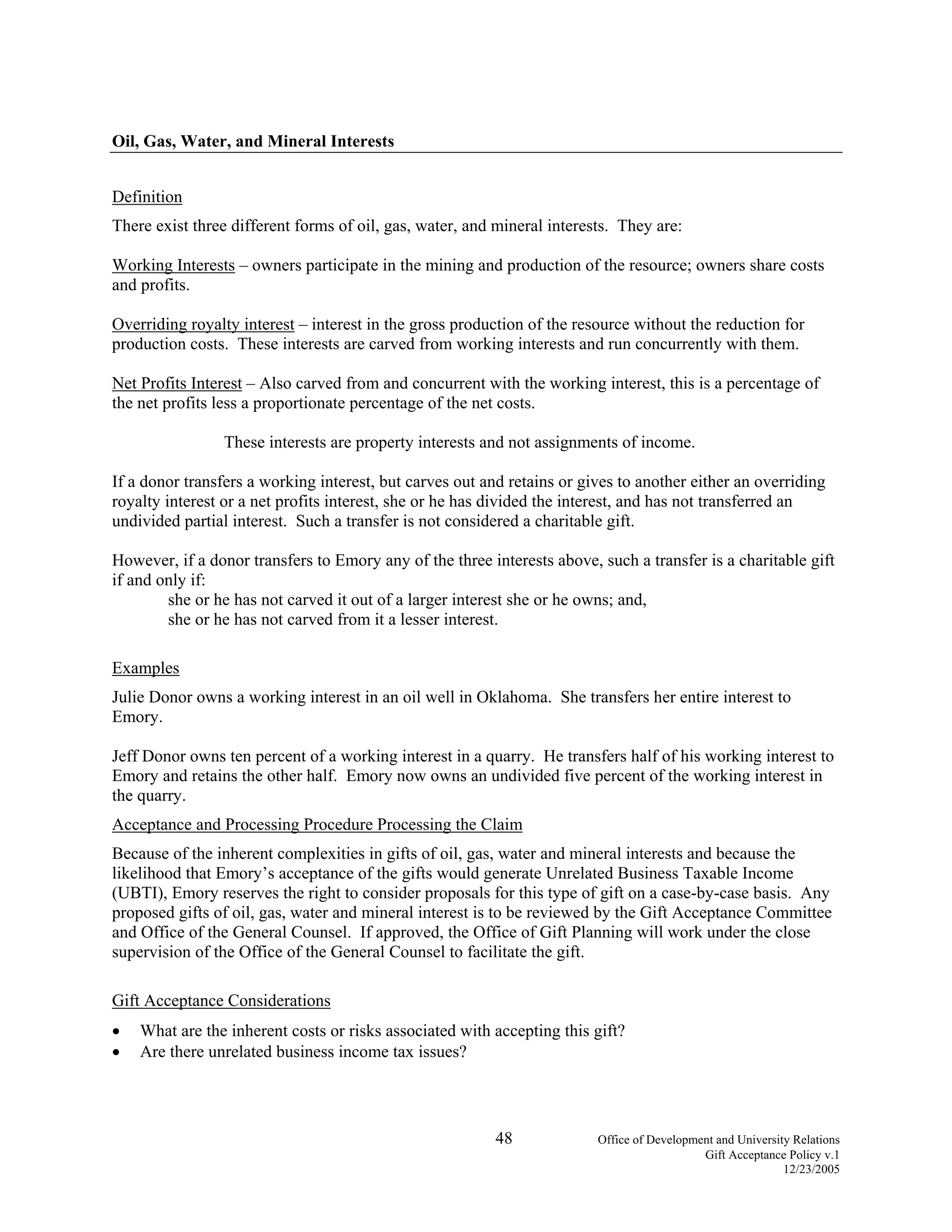 Example gift acceptance policy | PDF