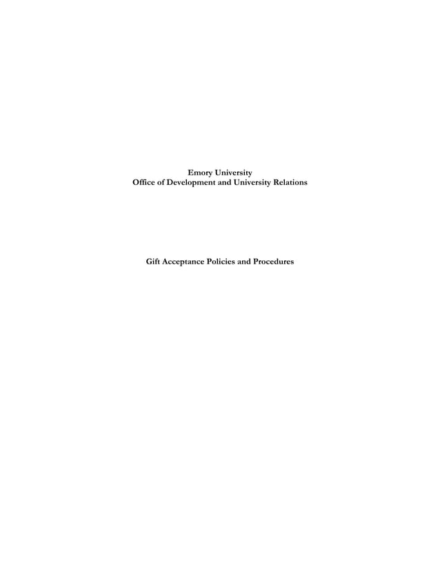 Example gift acceptance policy | PDF