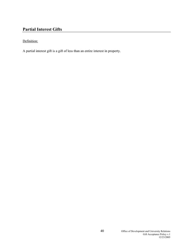 Example gift acceptance policy | PDF