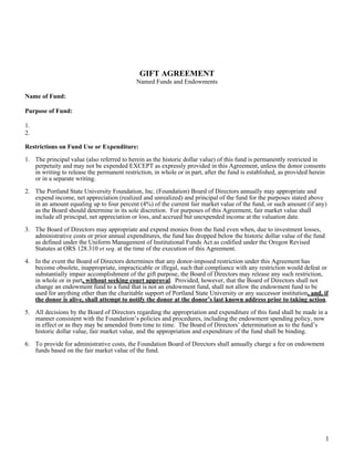 Example gift agreement | PDF