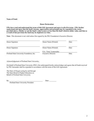 Example gift agreement | PDF