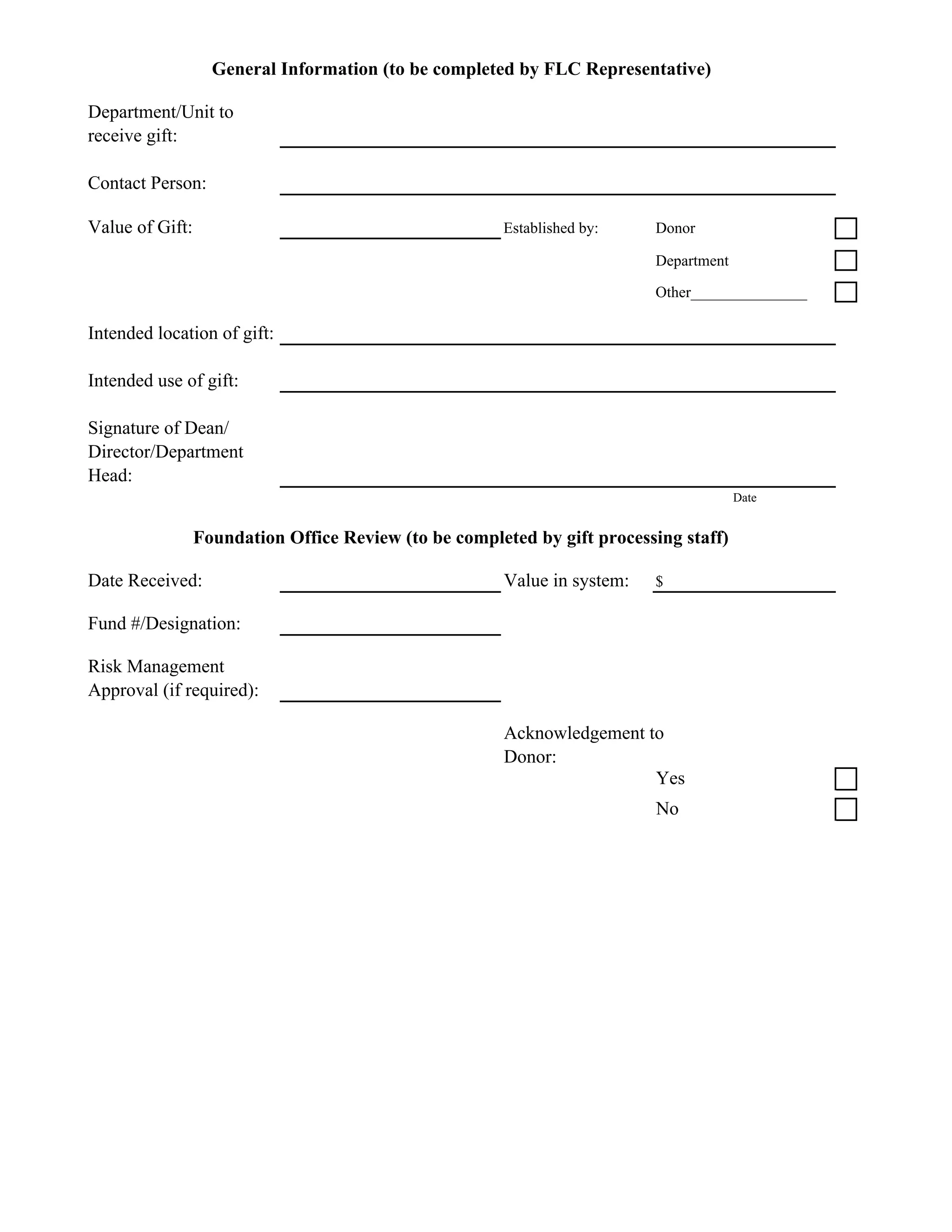 Example gift in kind form | PDF