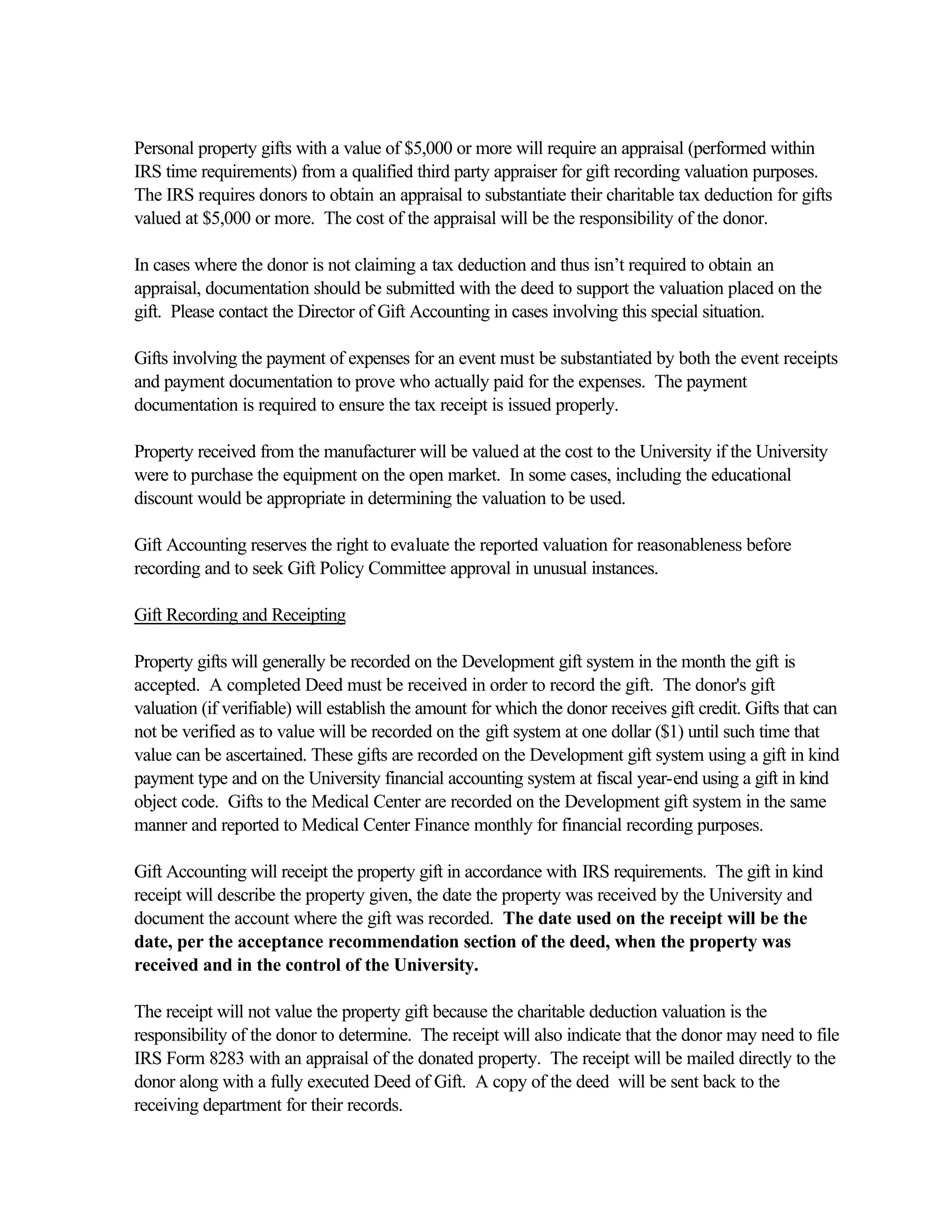 Example gift in kind policy | PDF | Personal Taxes | Personal Finance