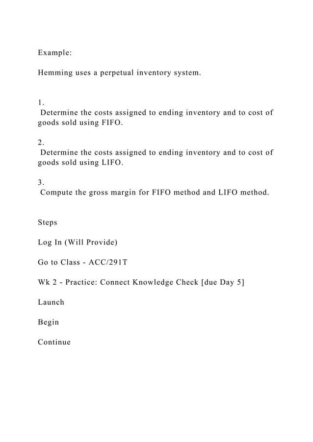 Example Hemming uses a perpetual inventory system.1. De.docx