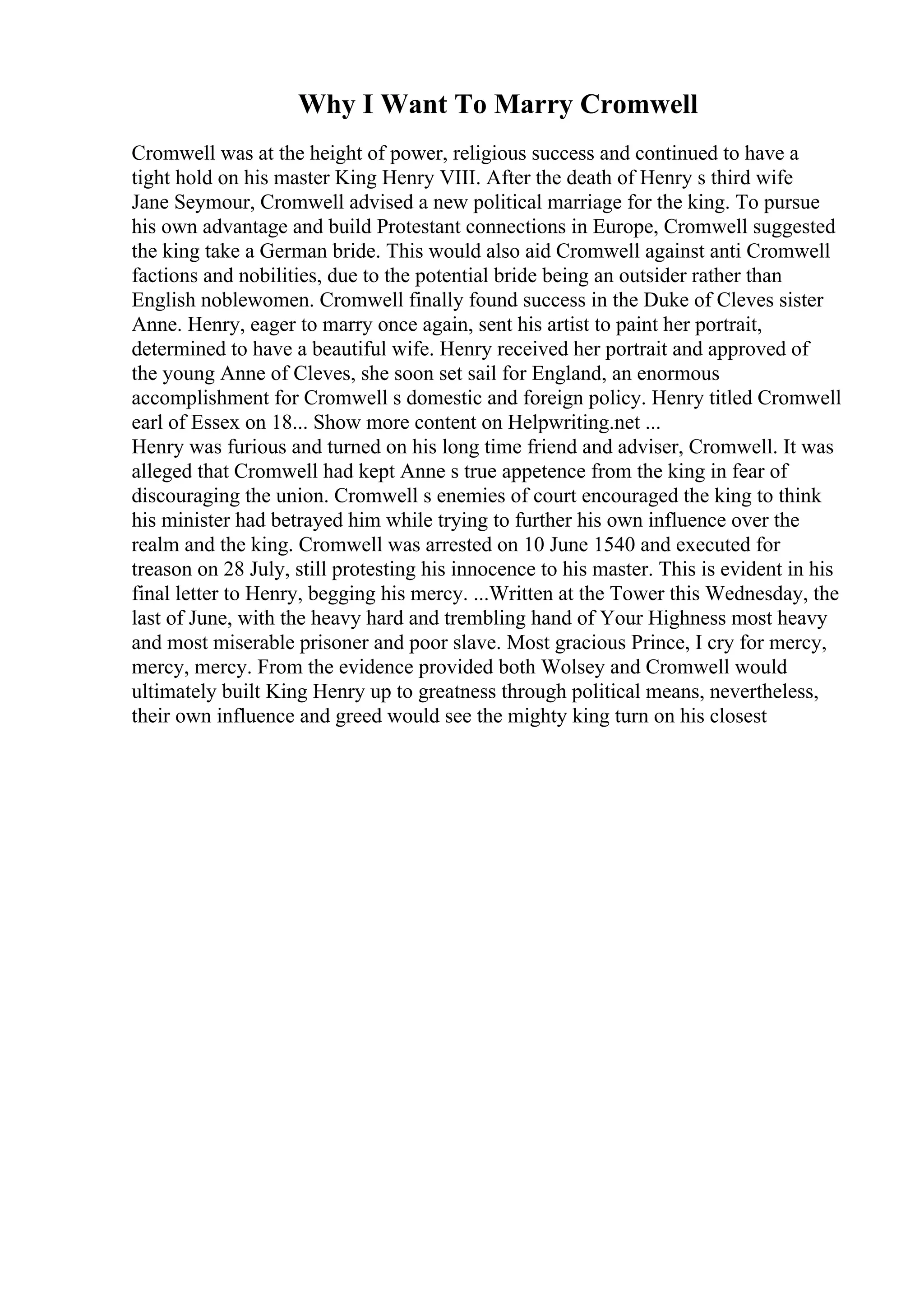 Example Interview Essay | PDF