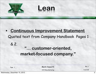 Example lean presentation 12 5-10 | PDF