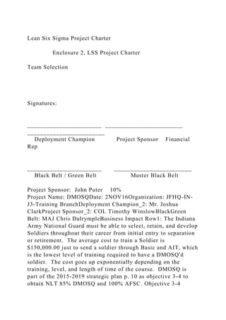 Example Lean Six Sigma Charter Enclosure 2, LSS.docx | Business ...