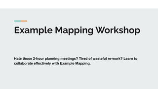 Example mapping workshop | PDF
