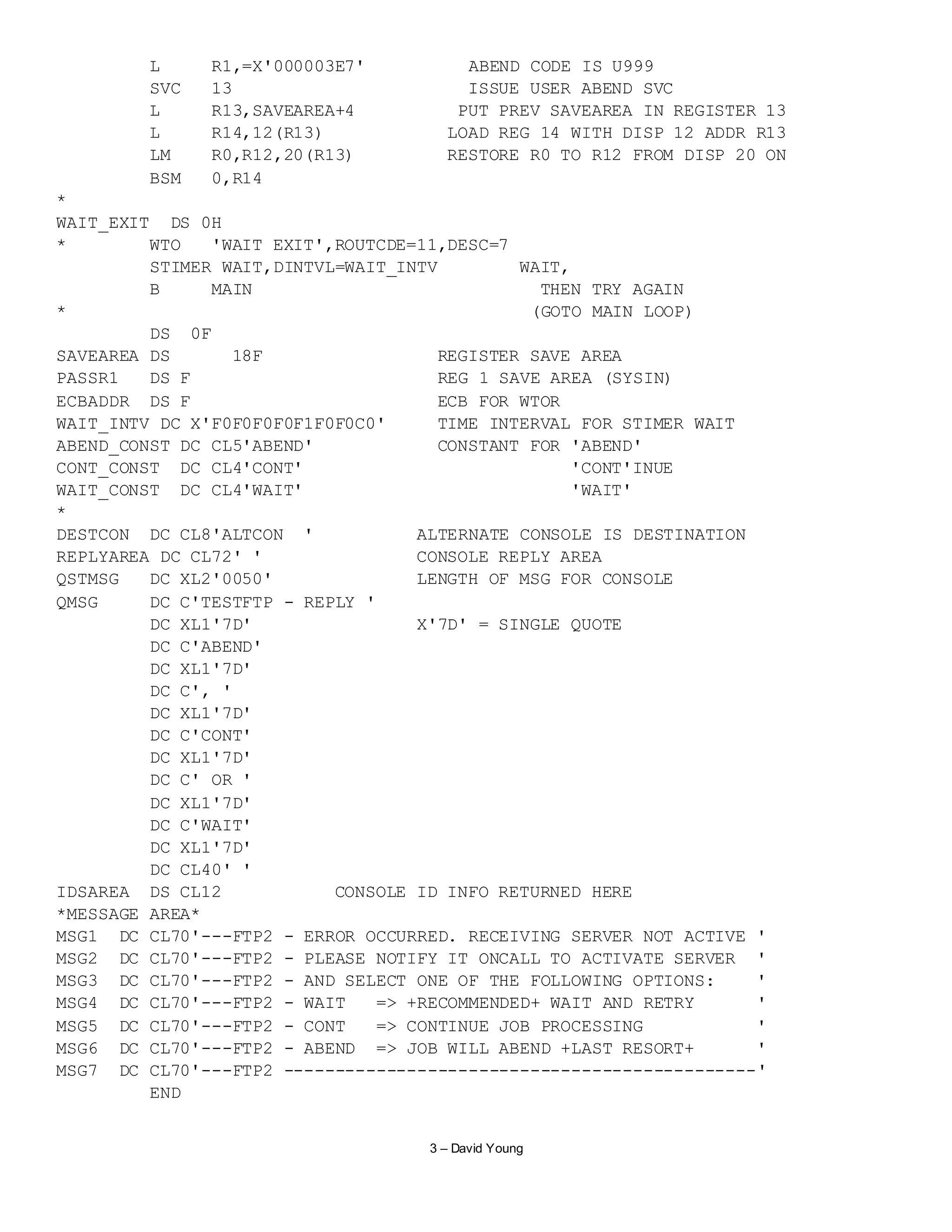 Example MVS Console Interface | PDF