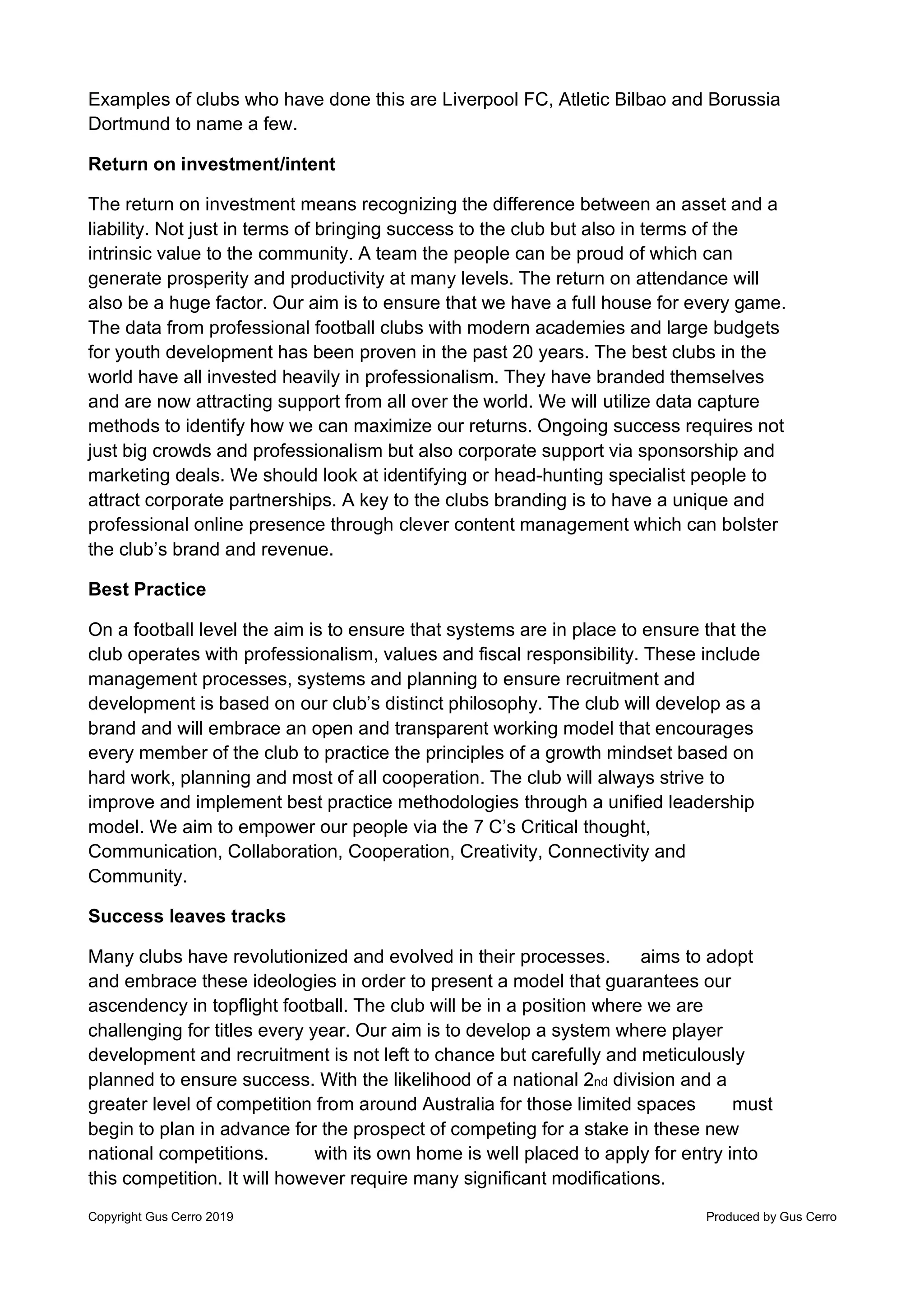 Example of a club mission statement; curriculum | PDF