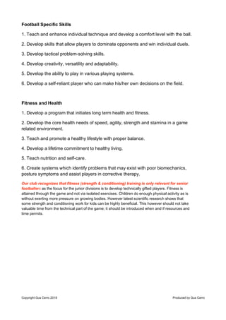 Example of a club mission statement; curriculum | PDF