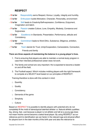 Example of a club mission statement; curriculum | PDF