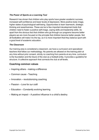 Example of a club mission statement; curriculum | PDF