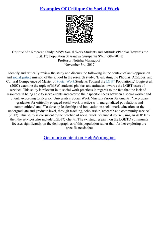 Example Of A Critique Essay | PDF