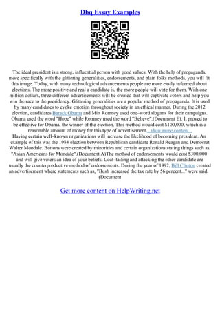 Example Of A Dbq Essay | PDF