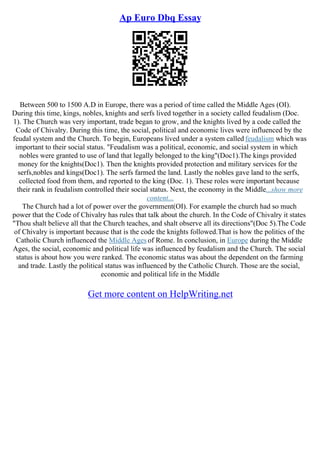 Example Of A Dbq Essay | PDF