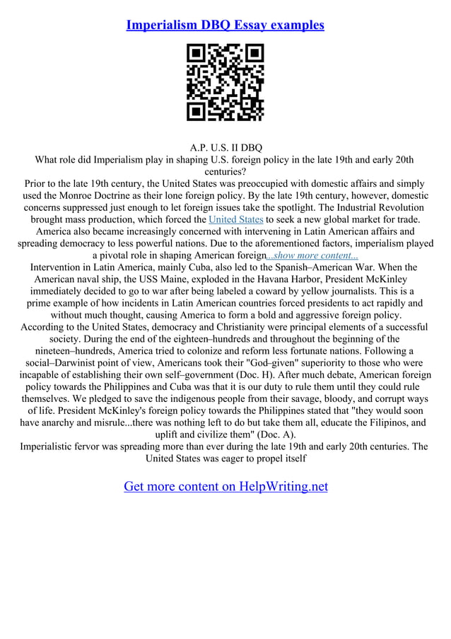 Example Of A Dbq Essay | PDF