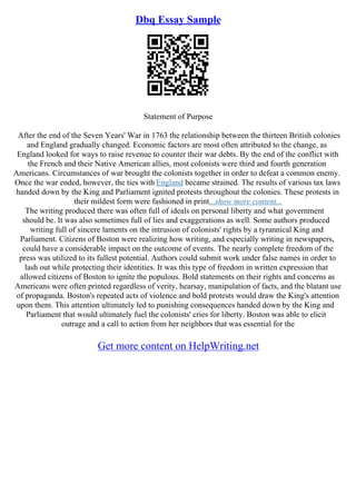 Example Of A Dbq Essay | PDF