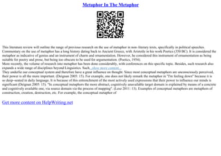 Example Of A Metaphor | PPT