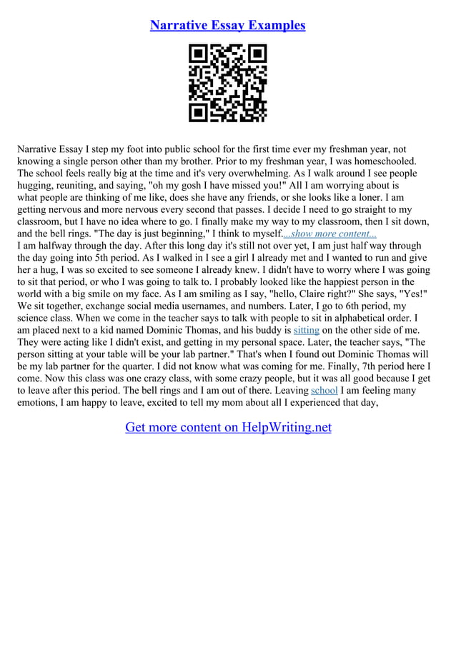 Example Of A Narrative Essay | PDF