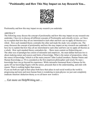 Example Of A Narrative Essay About Yourself | PDF