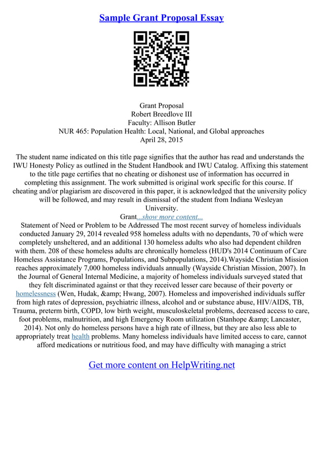 Example Of An Essay Proposal | PDF