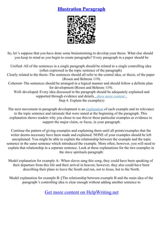 Example Of An Illustration Essay | PDF