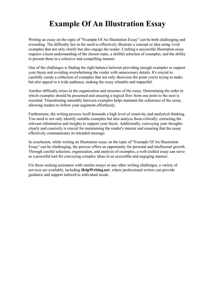 Example Of An Illustration Essay. Community College System of New ...